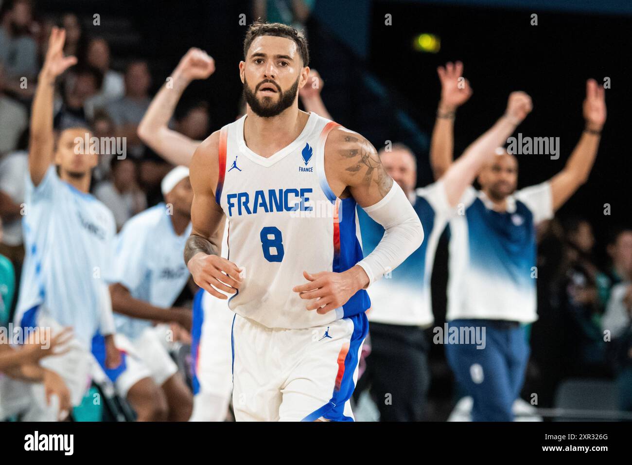 Isaia Cordinier ( 8 - France), Basketball, Men's Semifinal during the ...