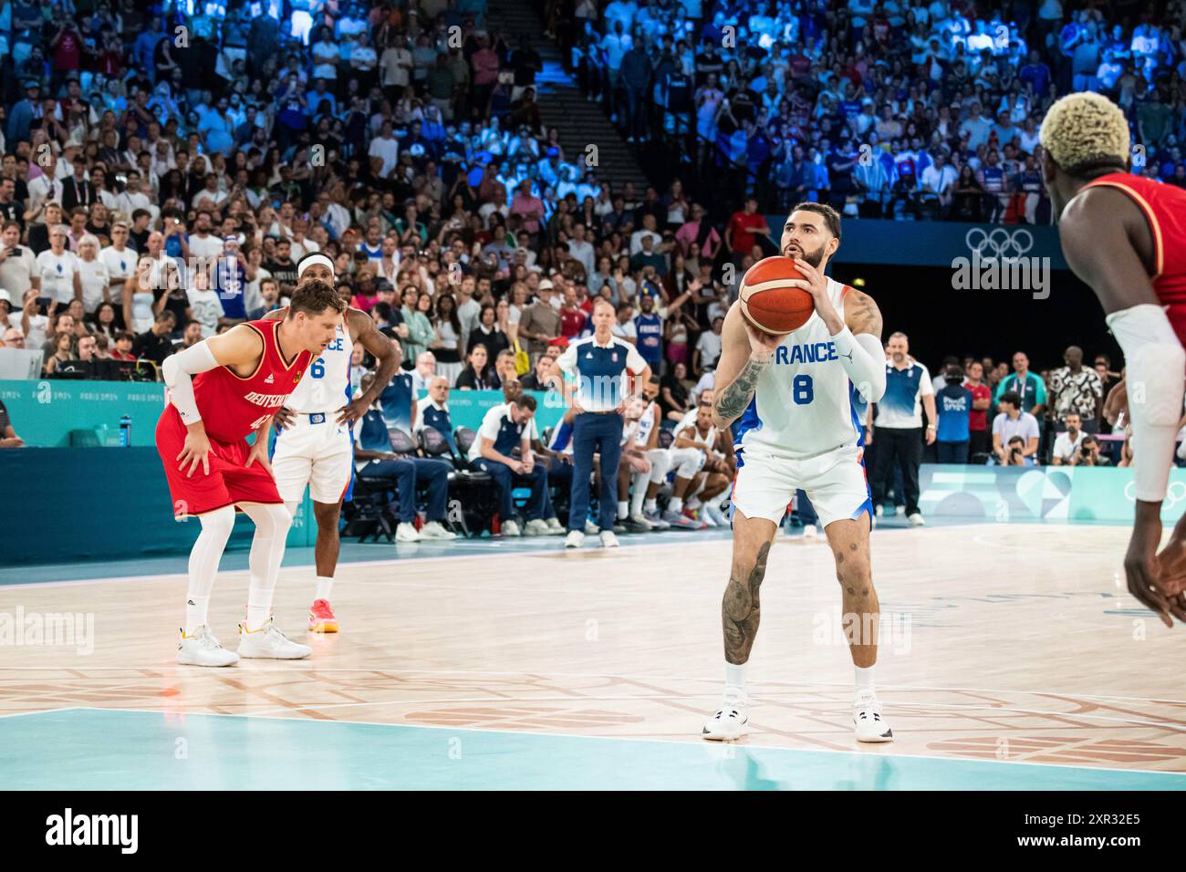 Isaia Cordinier ( 8 - France), Basketball, Men's Semifinal during the ...