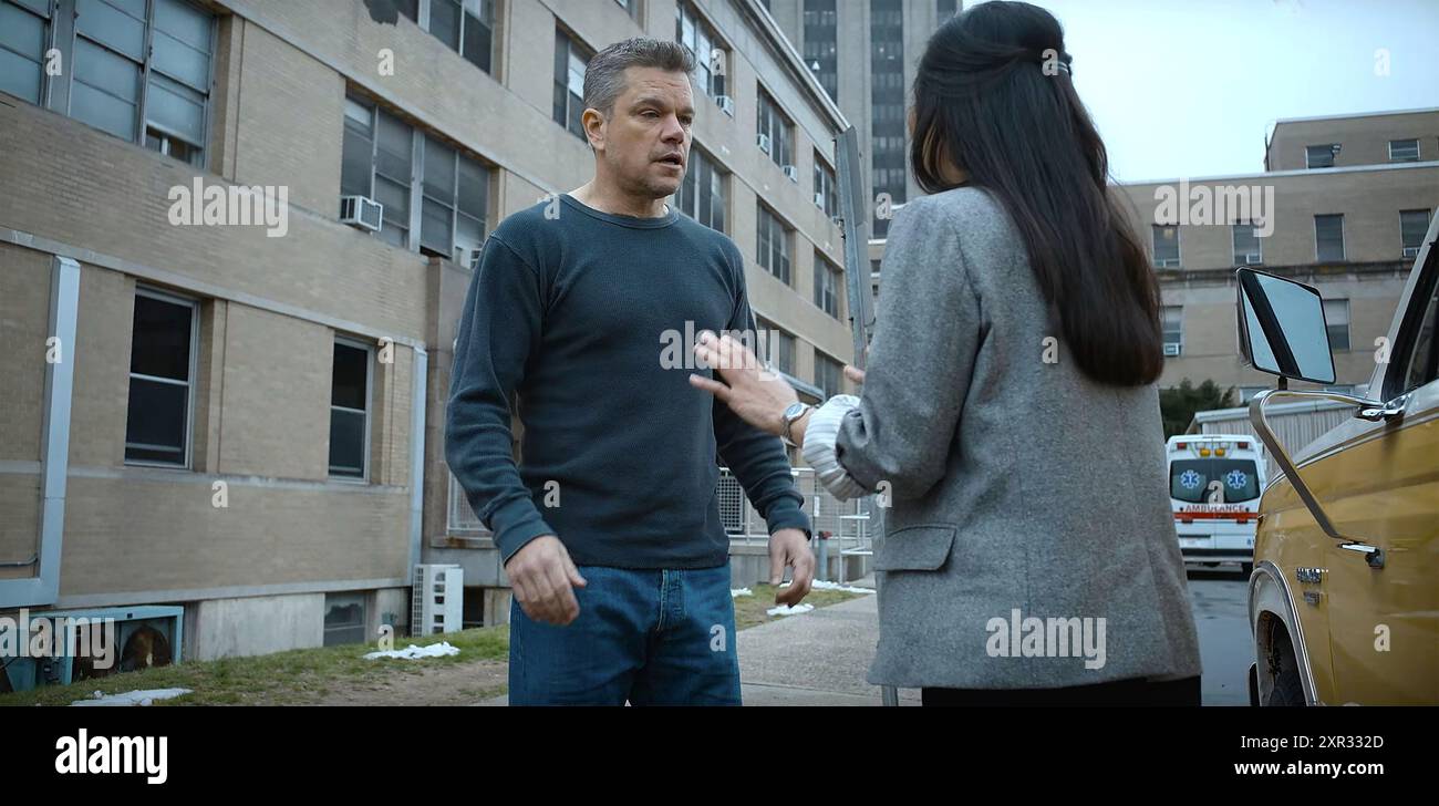 USA. Matt Damon and Hong Chau in The Instigators ©Apple TV+ a 2024 ...