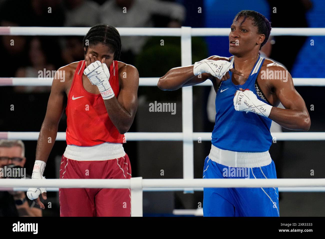 Panama's Atheyna Bylon reacts after defeating Refugee Olympic Team's ...