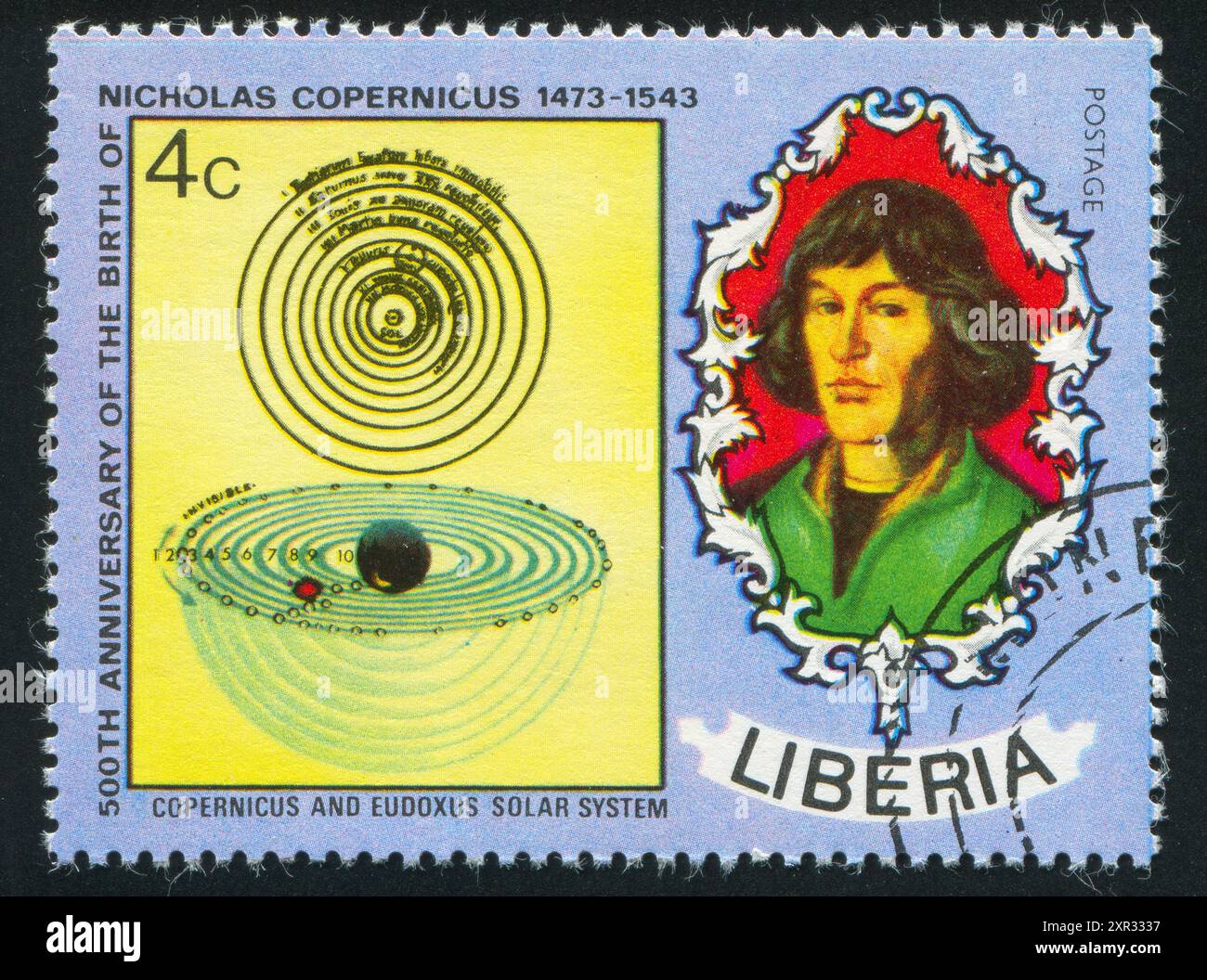 LIBERIA - CIRCA 1973: stamp printed by Liberia, shows Nicolaus ...