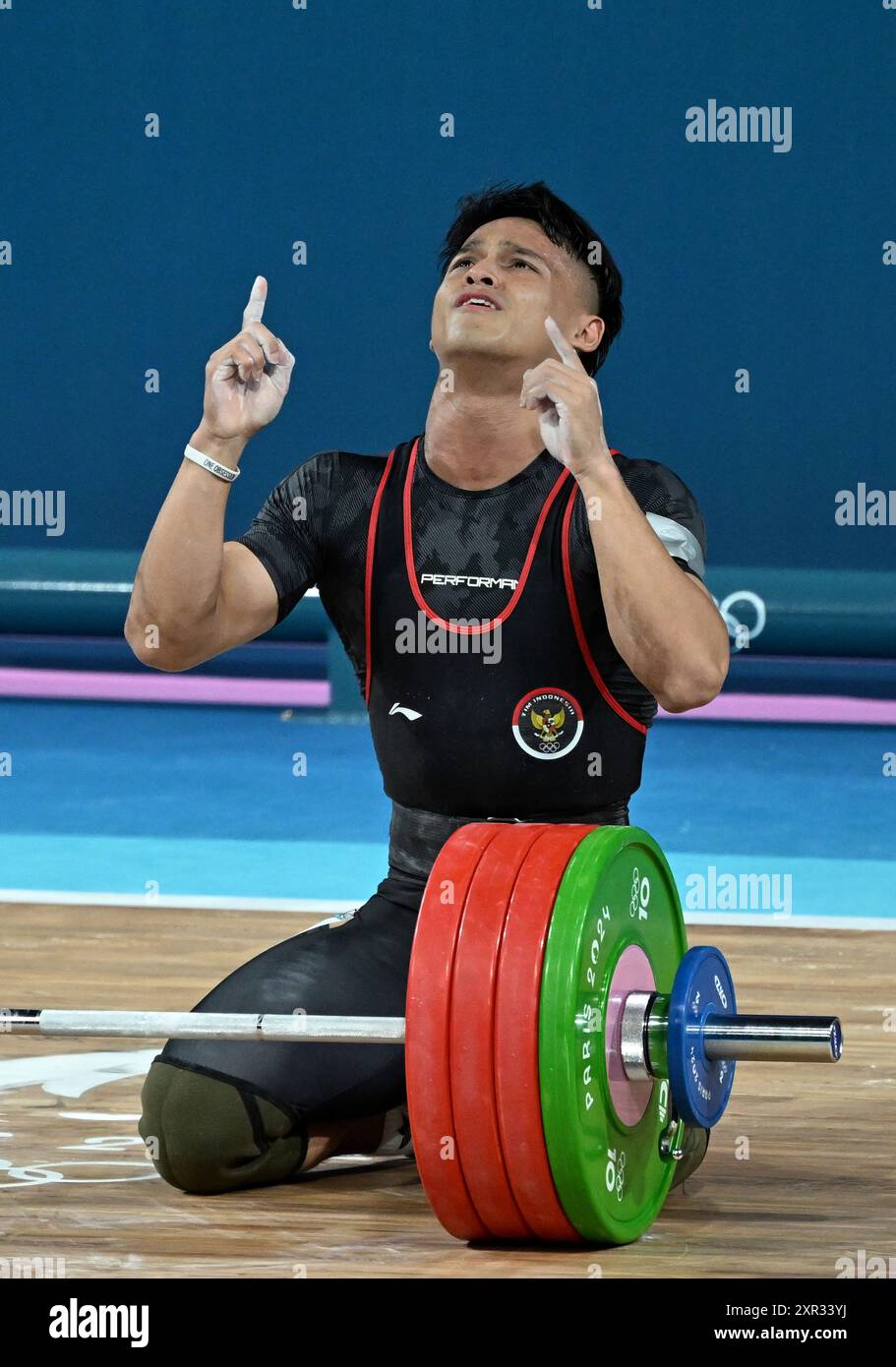 JUNIANSYAH Rizki of Indonesia reacts after winning the men's ...
