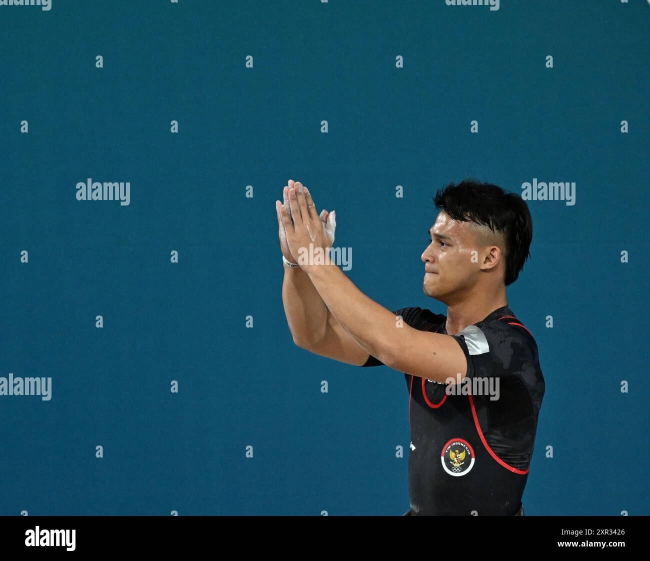 JUNIANSYAH Rizki of Indonesia reacts after winning the men's ...