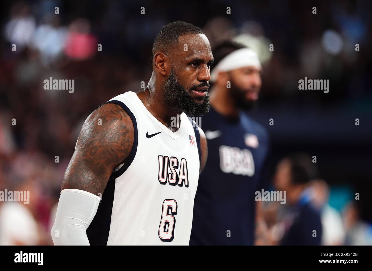 USA's Lebron James following the men's basketball semi final match ...