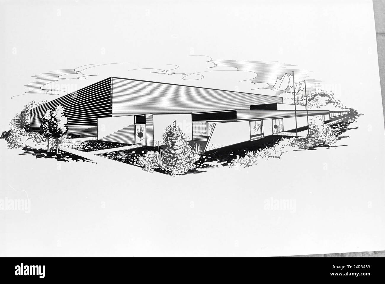 Drawing of the Hoofddorp sports hall, Drawings, drawings, 23-09-1975 ...