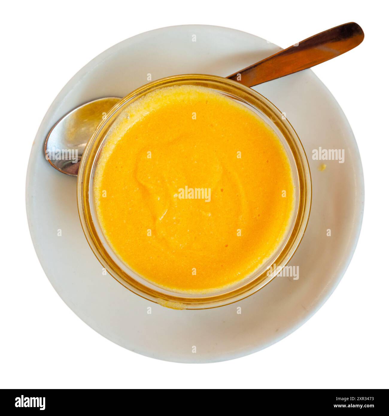 Light mango mousse with airy texture in glass bowl Stock Photo - Alamy