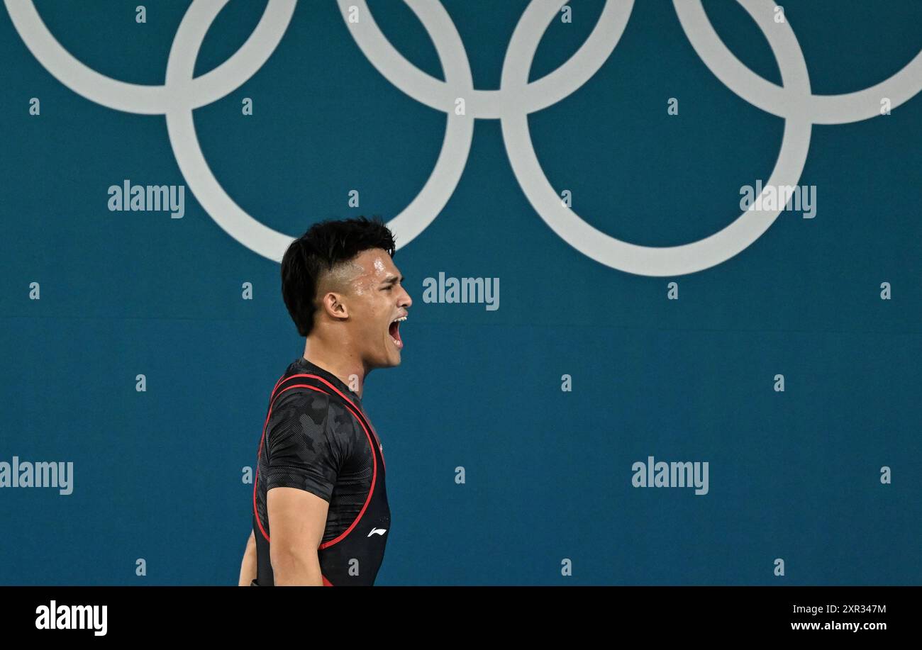 JUNIANSYAH Rizki of Indonesia reacts after winning the men's ...