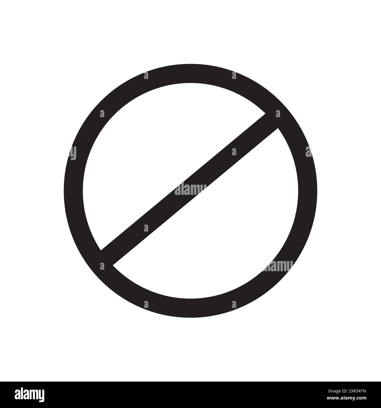 Prohibited sign icon. Simple black circle. Diagonal line detail. Vector ...