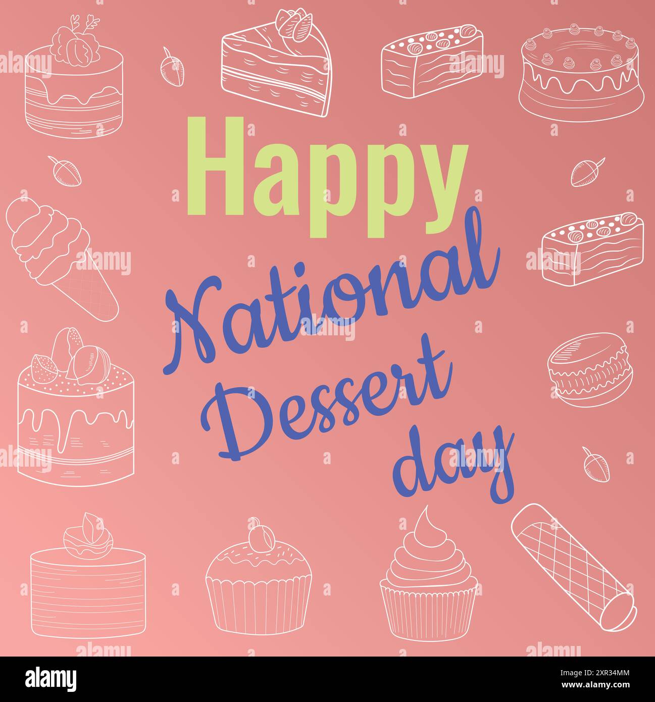 Happy National Dessert doodle banner Stock Vector Image & Art - Alamy