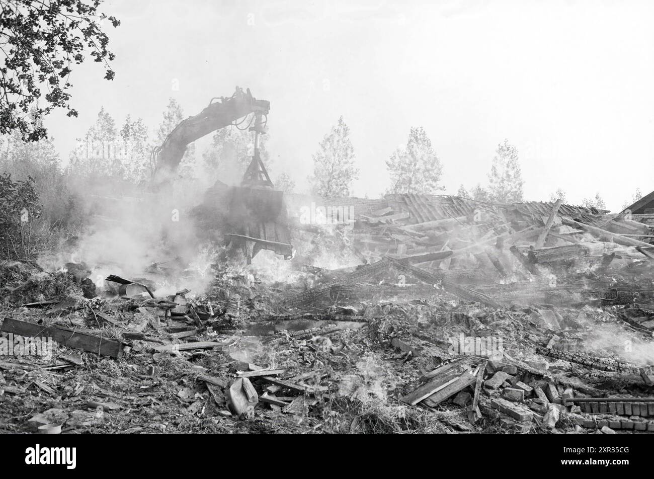 Burning scrap wood at Spaarnwoude farm, Fires, fire brigade, Demolition ...