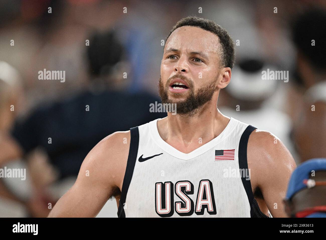 Paris, France. 08th Aug, 2024. Stephen Curry #4 of Team United States ...
