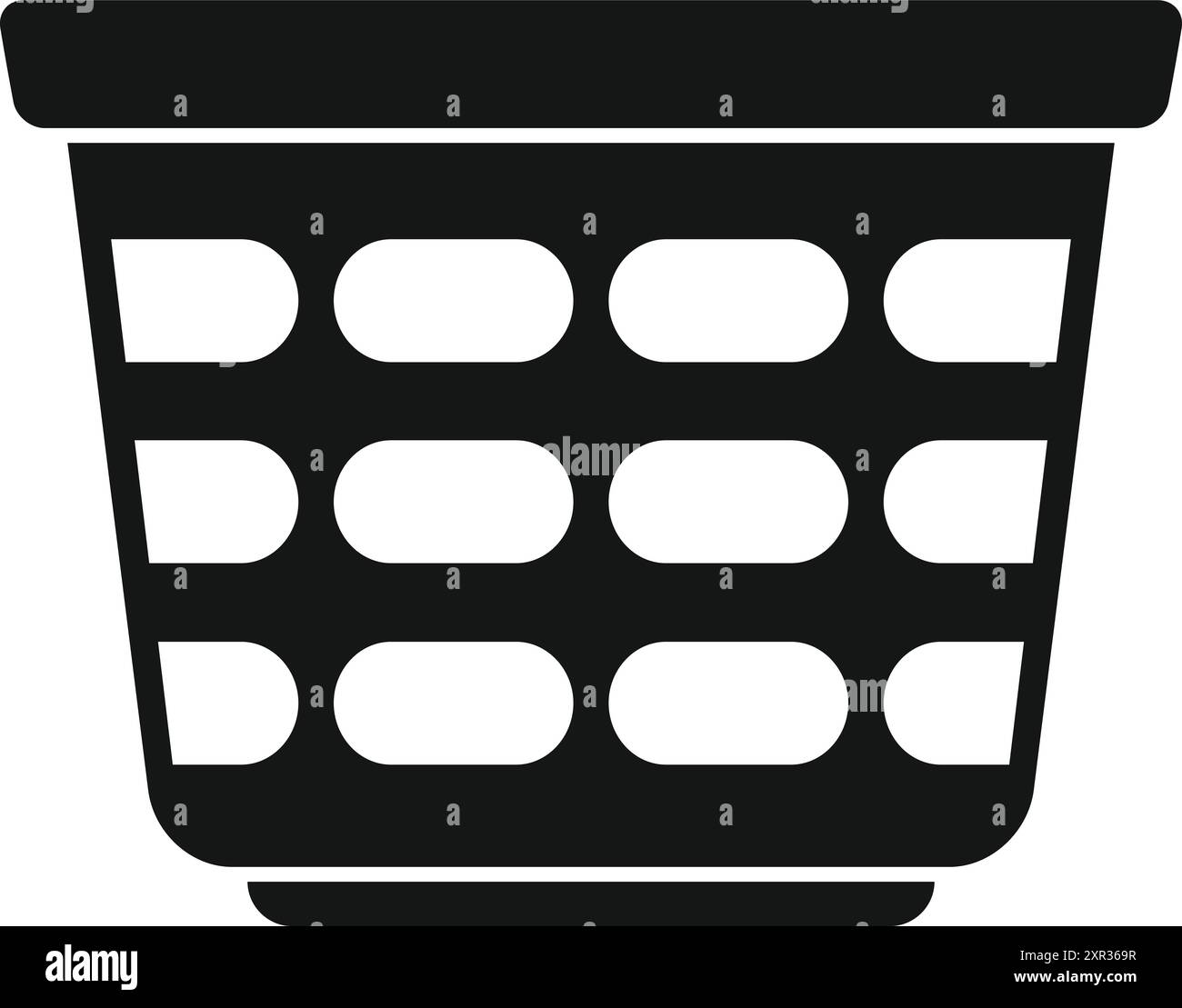 Simple black laundry basket icon, plastic container for holding dirty ...