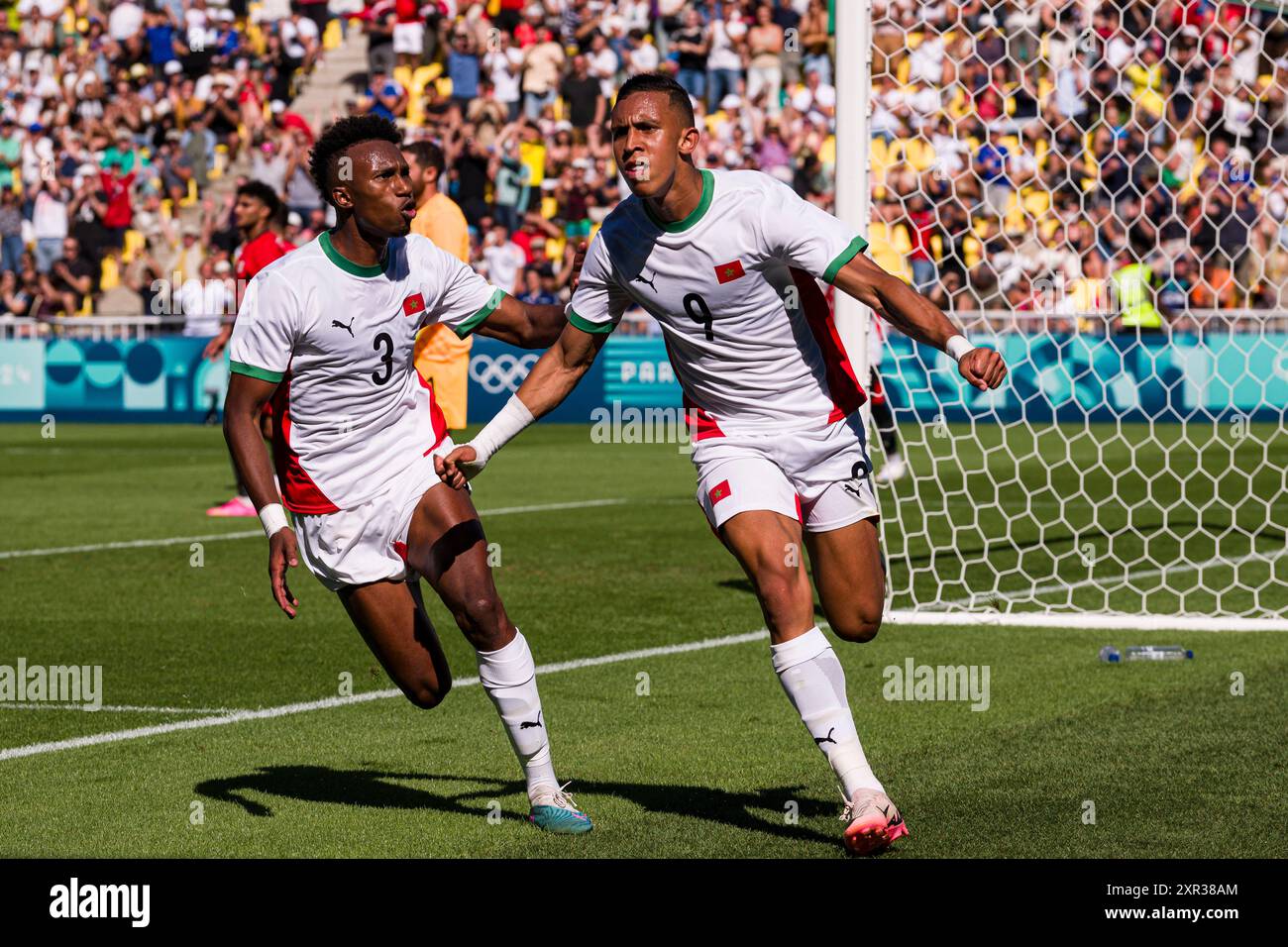 Nantes, France. 08th Aug, 2024. Soufiane Rahimi of Morocco (R ...