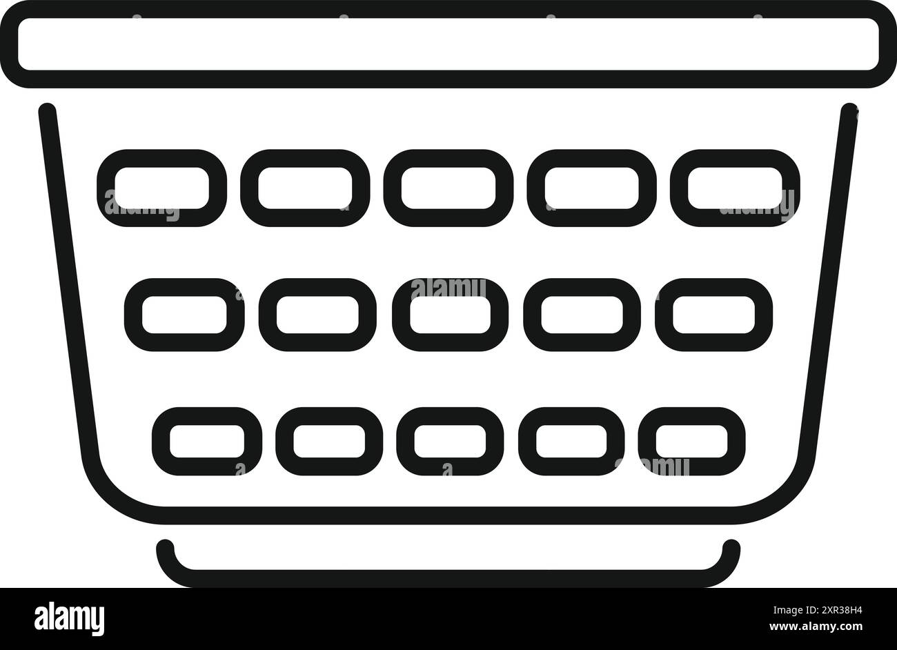 Simple line art icon of a laundry basket, ideal for representing ...