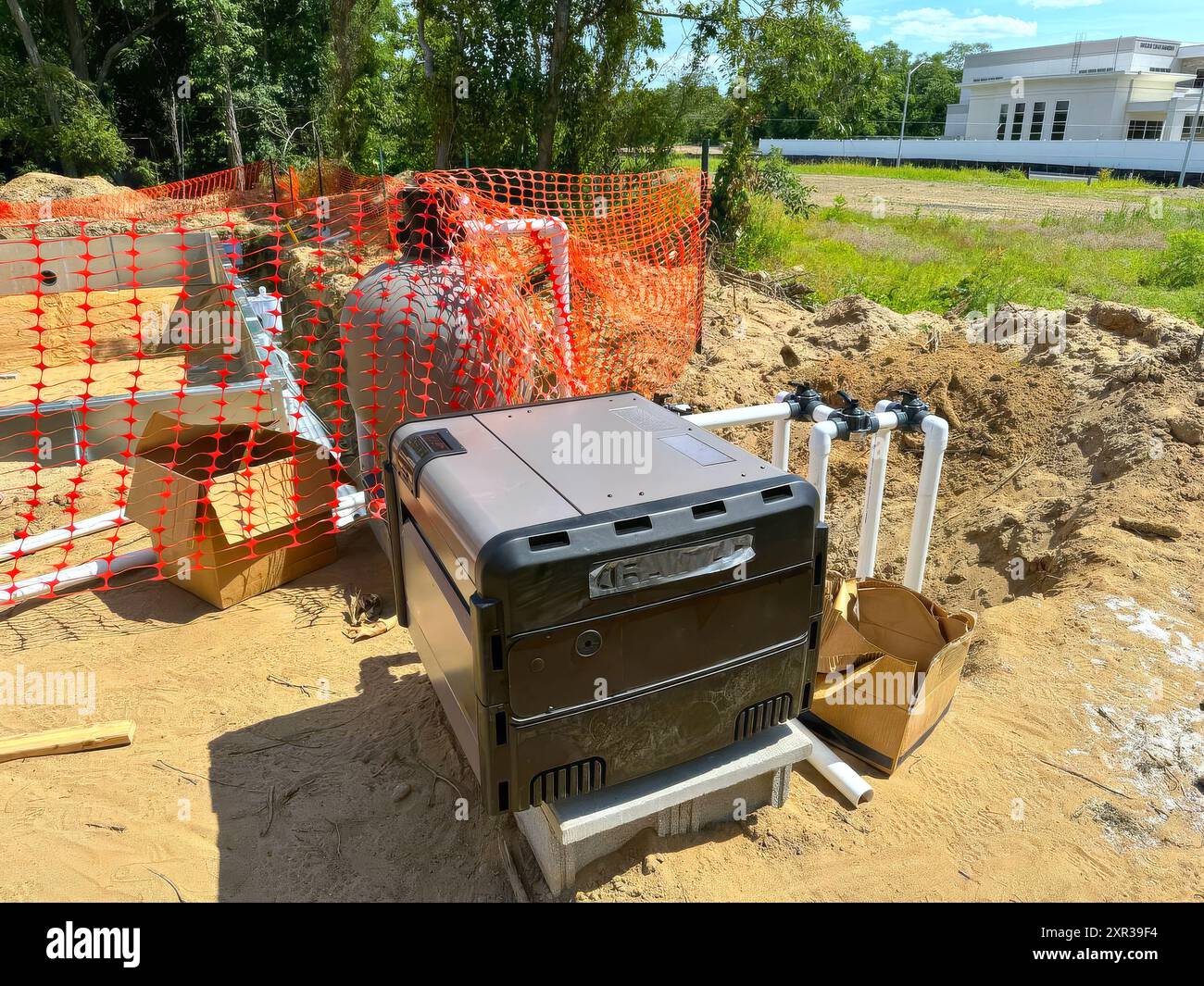 Installing system boiler steam heats water for pool Stock Photo - Alamy Installing system boiler steam heats water for pool Stock Photo - Alamy