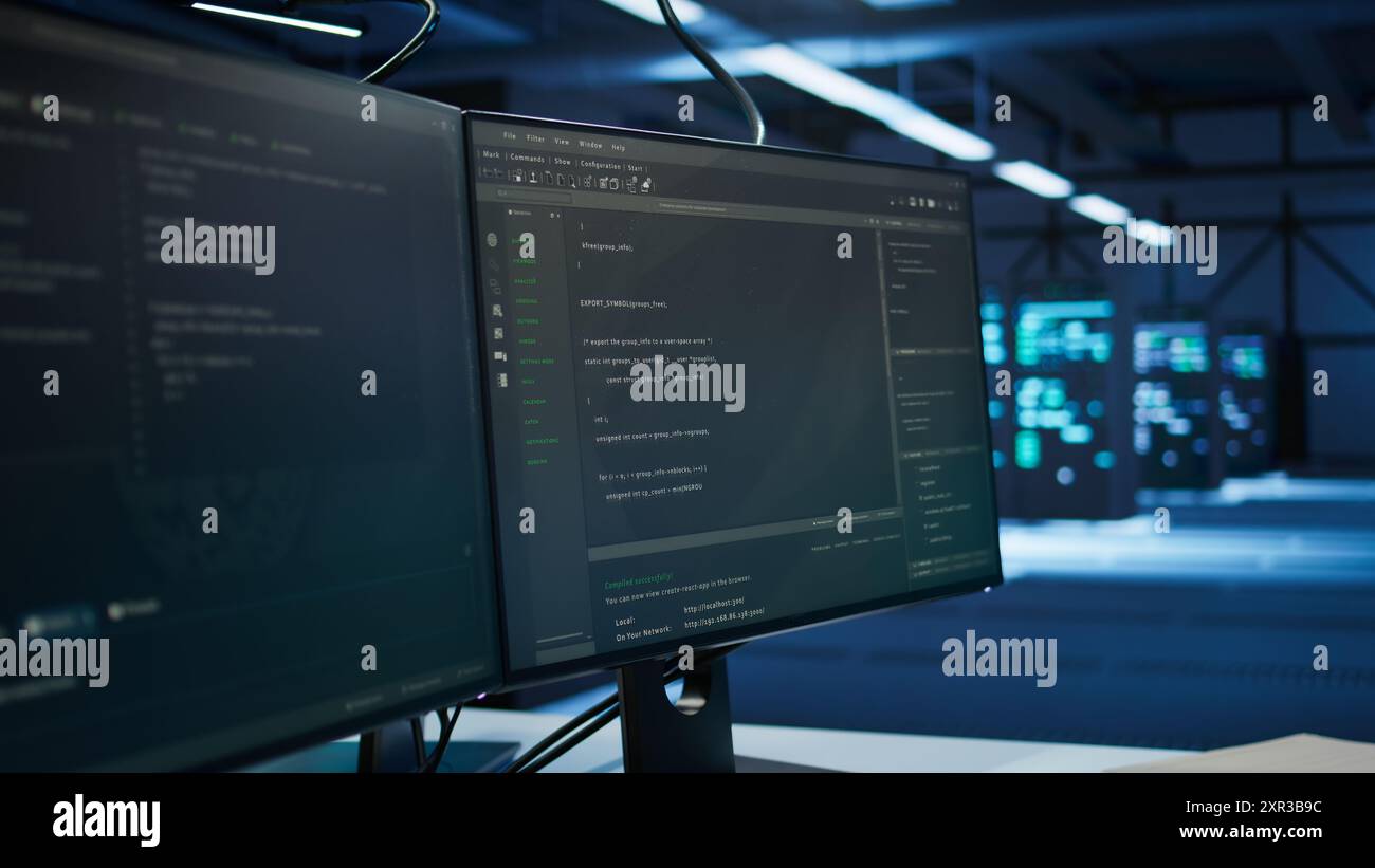 Computers in data center used for monitoring security threats ...