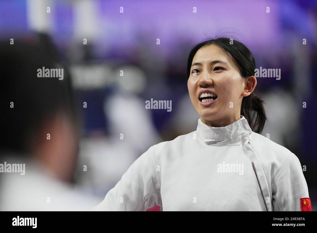 Paris, France. 8th Aug, 2024. Zhang Mingyu of China reacts during the ...