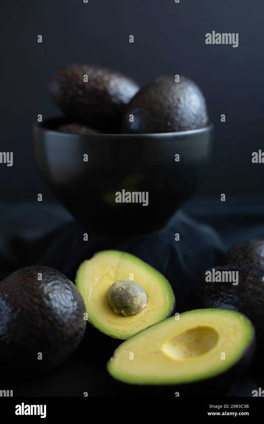 Side view avocado fruit cut hi-res stock photography and images - Alamy