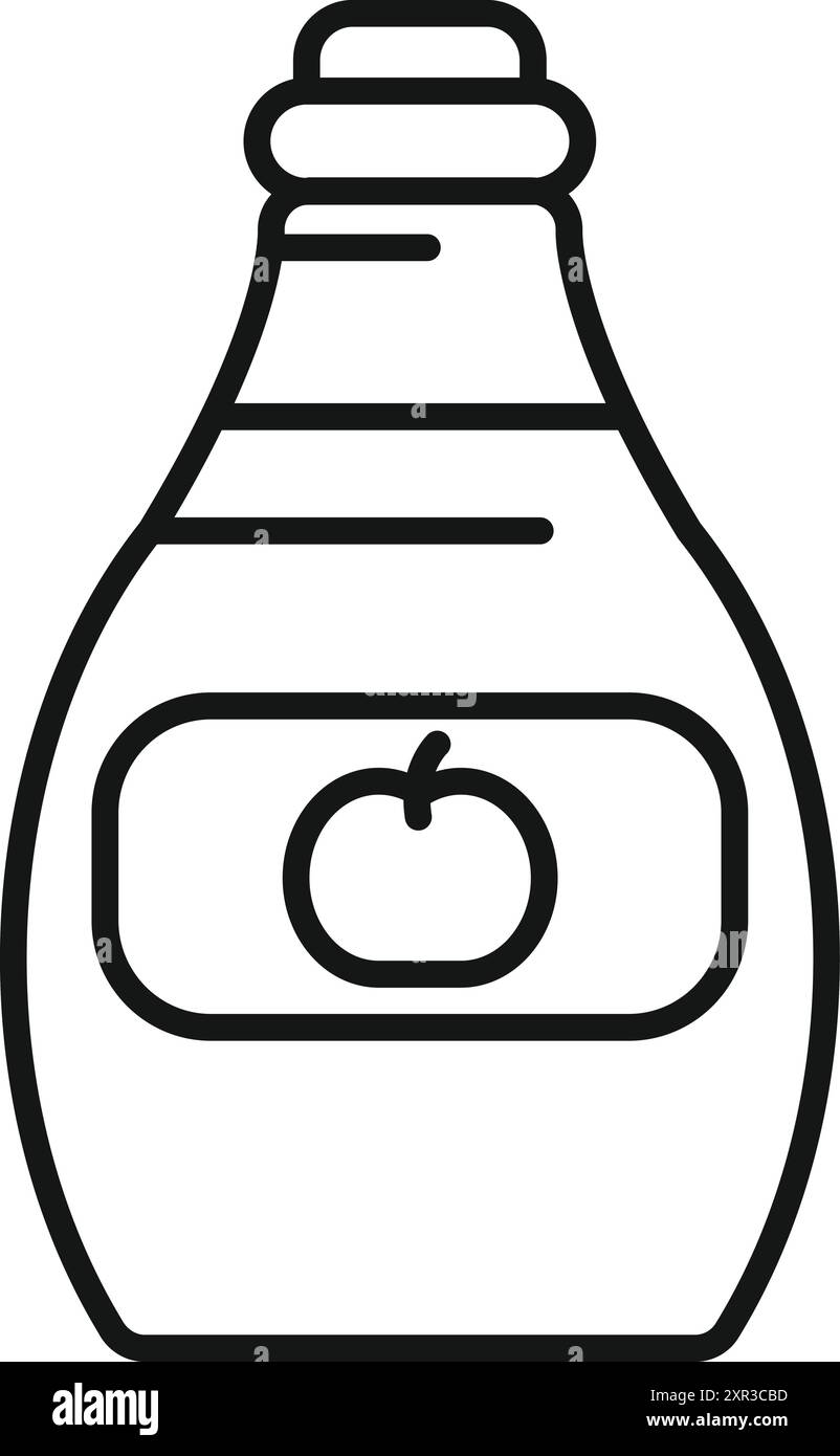 Simple line drawing of a juice bottle containing apple juice, perfect ...