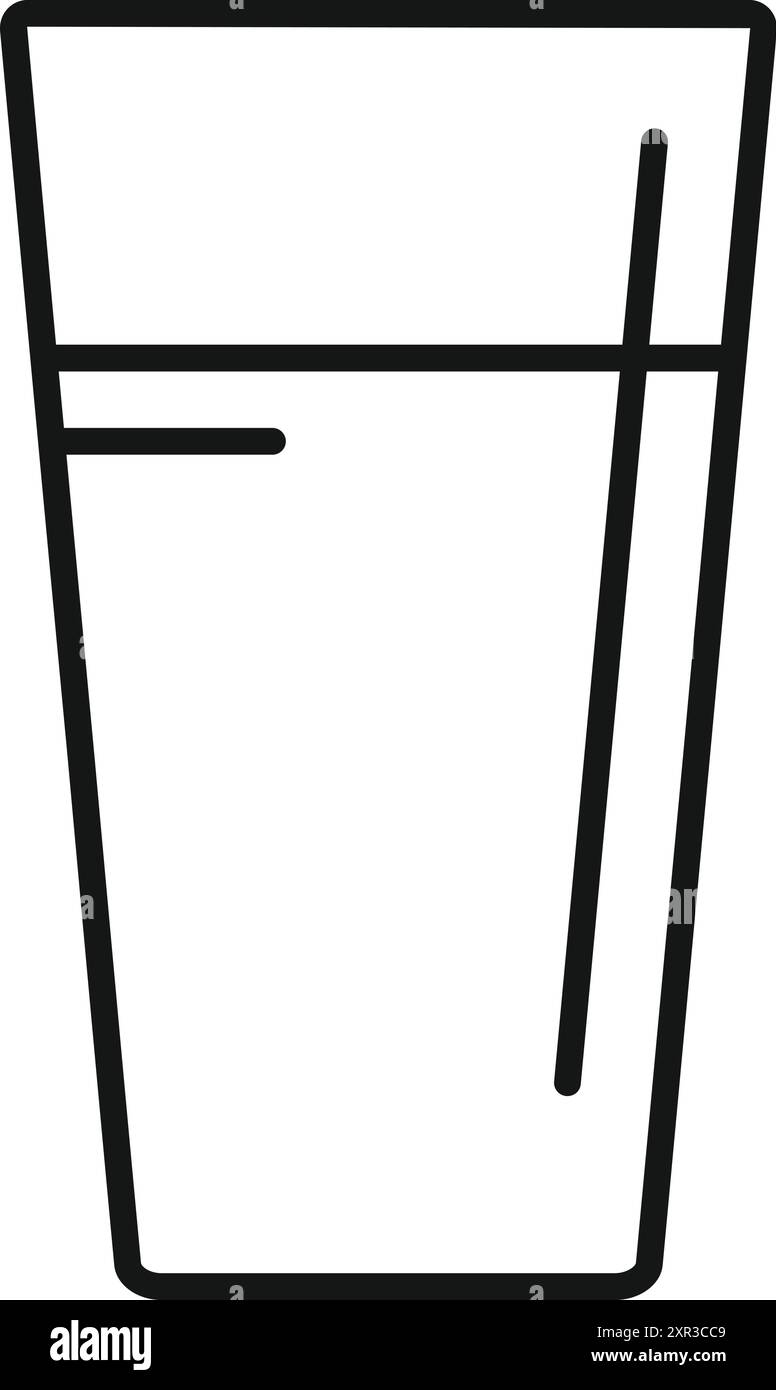 Water glass straw drawing vector Black and White Stock Photos & Images ...