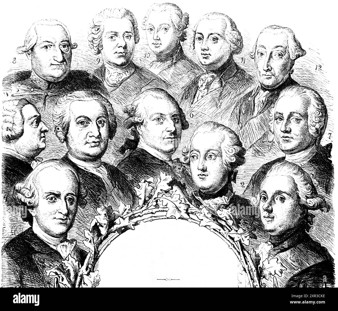 Famous persons at the age of King Frederick II the Great, Prussia ...