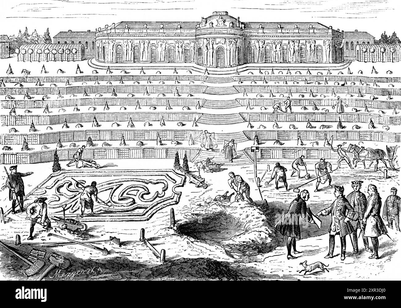 Facade of Sanssouci Palace, the summer residence of Prussian King ...