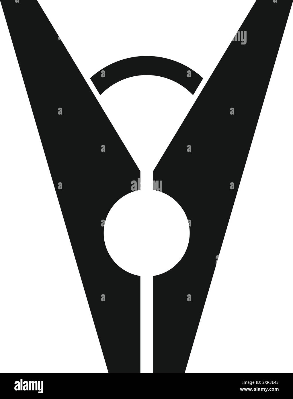 Black clothes peg icon in simple style isolated on white background ...