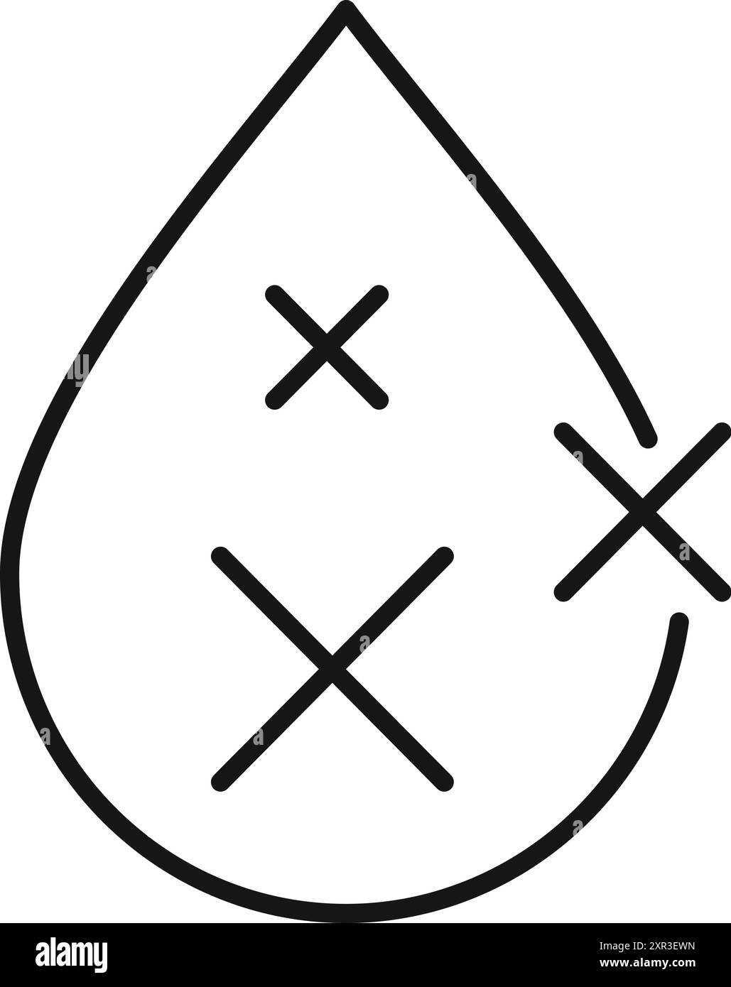 Water drop icon with three crosses inside representing the concept of ...