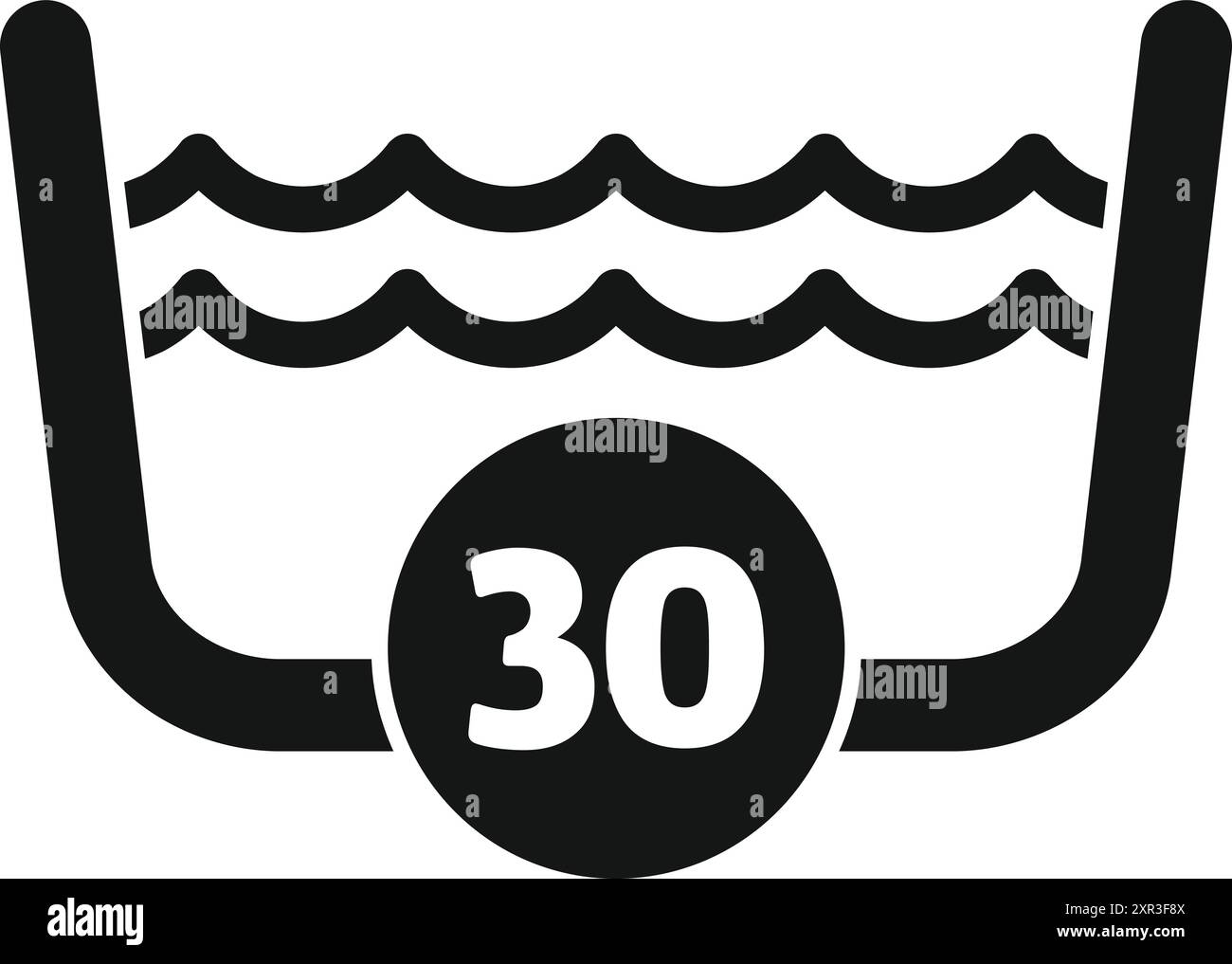 Simple icon representing the maximum water temperature allowed in a ...