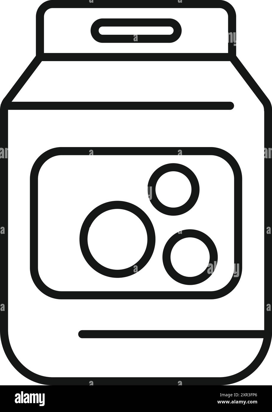 Simple line drawing of a cardboard box containing washing powder ...