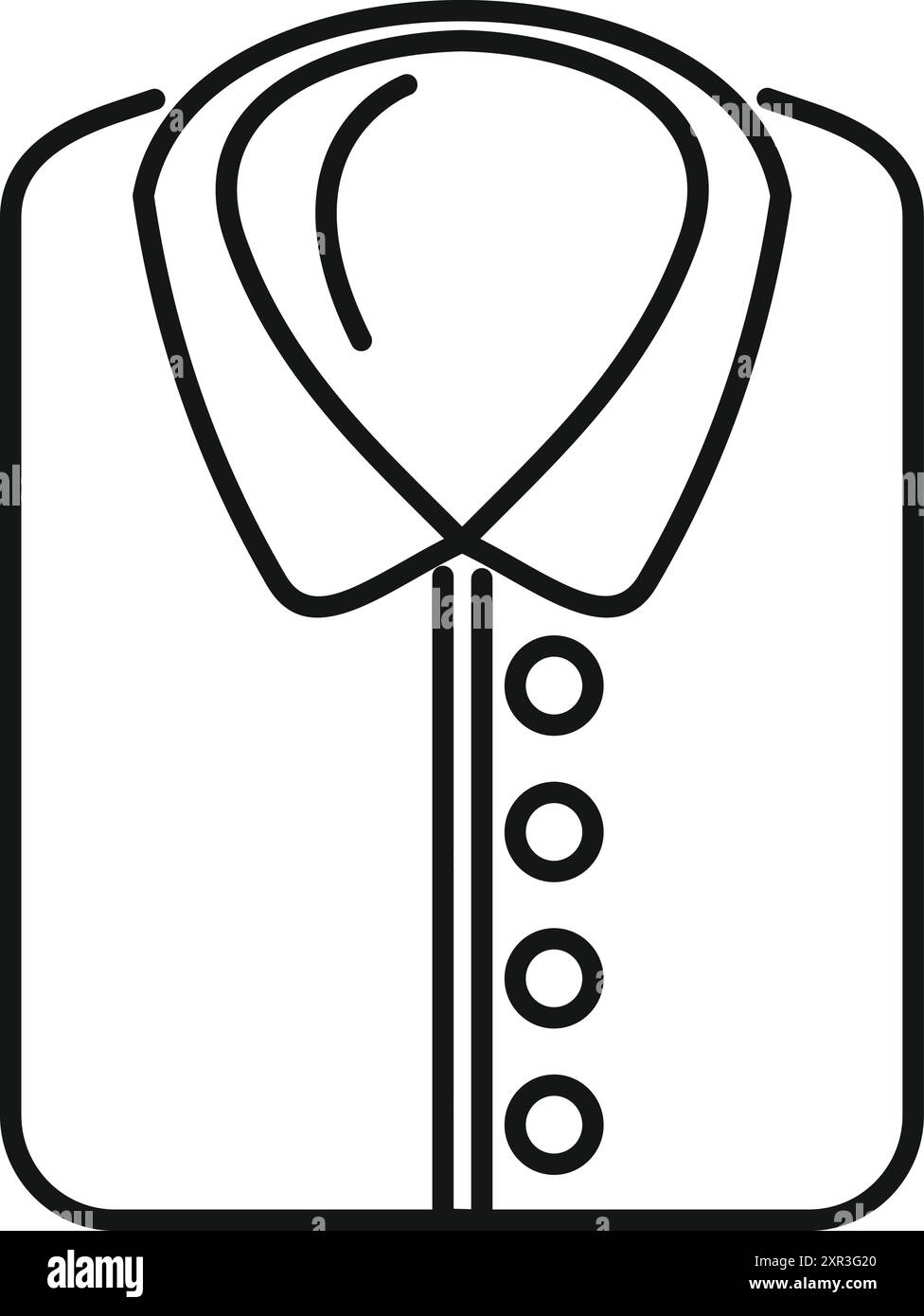 Line drawing of a buttoned shirt with collar representing business ...