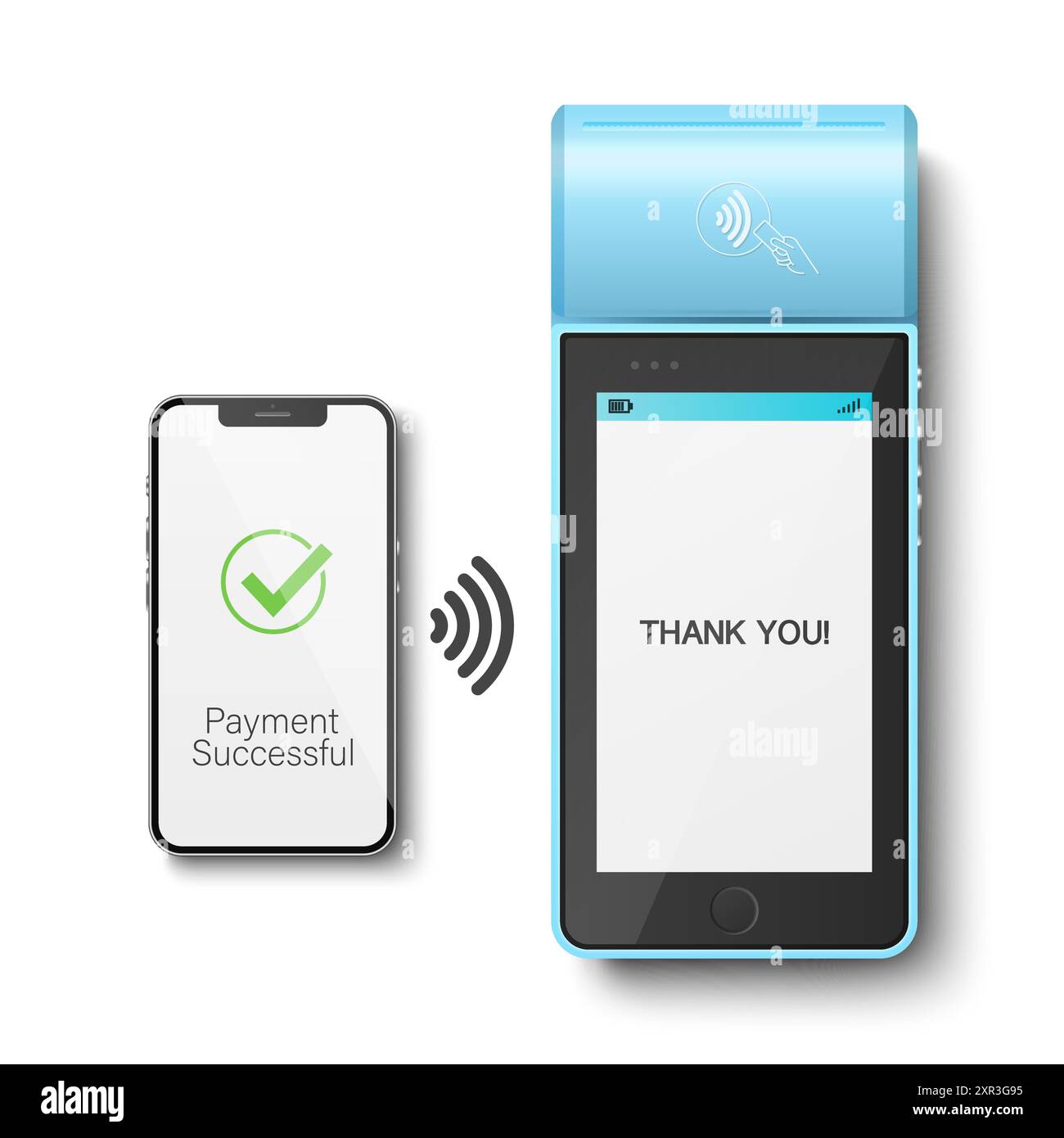 Vector 3D Realistic NFC Payment Terminal and Smartphone. Successful ... Vector 3D Realistic NFC Payment Terminal and Smartphone. Successful ...
