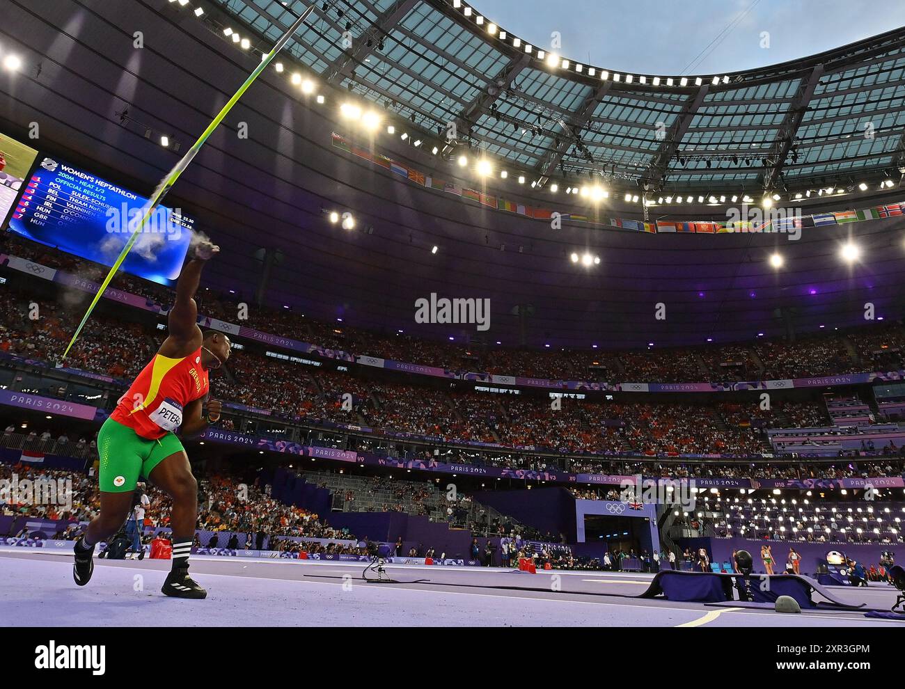 Paris, France. 8th Aug, 2024. Anderson Peters of Grenada competes ...