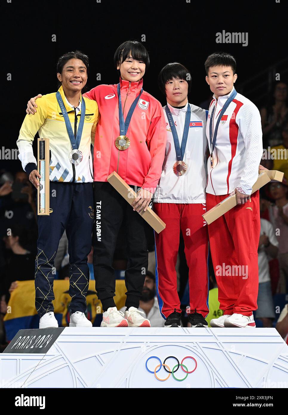Paris, France. 8th Aug, 2024. Silver medalist Lucia Yamileth Yepez ...