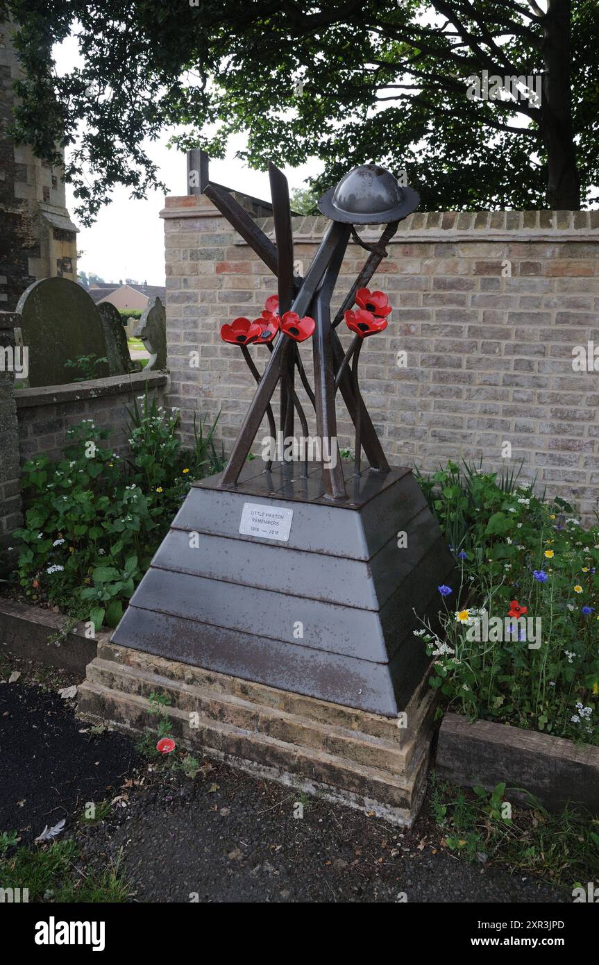 War Memorial, Little Paxton, Cambridgeshire Stock Photo - Alamy
