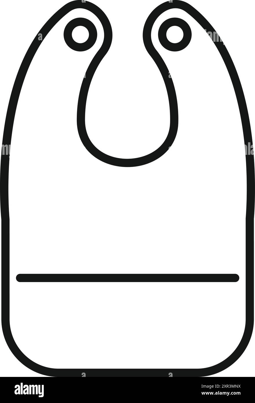 Simple outline baby bib icon for web design isolated on white ...