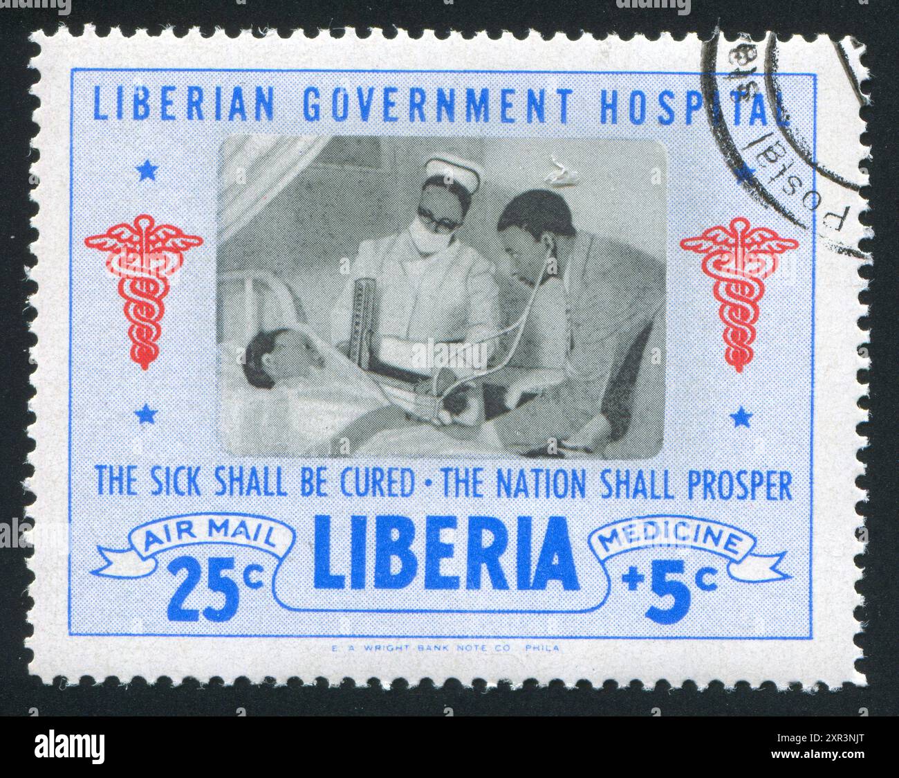 LIBERIA - CIRCA 1954: stamp printed by Liberia, shows Medical examination, circa 1954 Stock ...