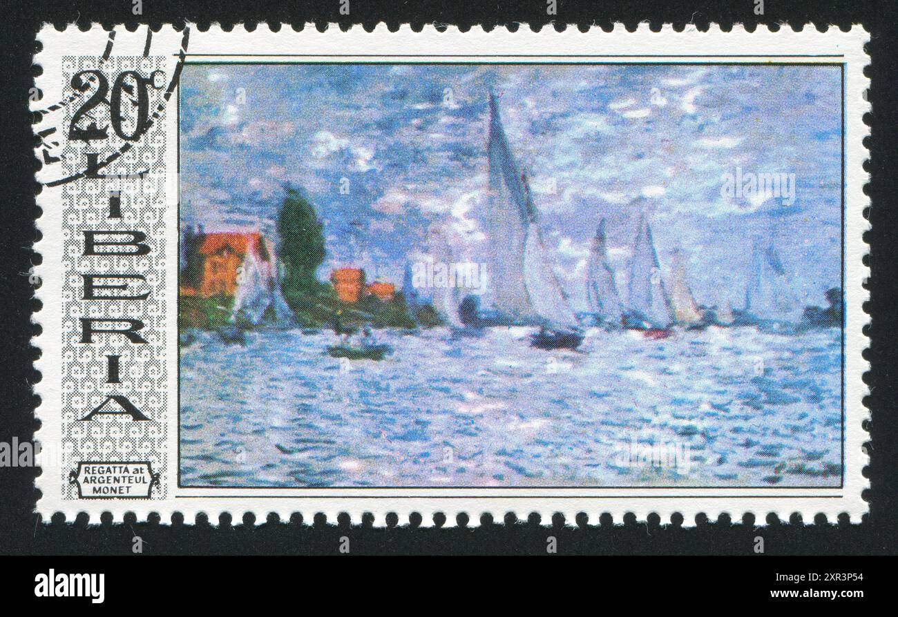 LIBERIA - CIRCA 1969: stamp printed by Liberia, shows Regatta at ...