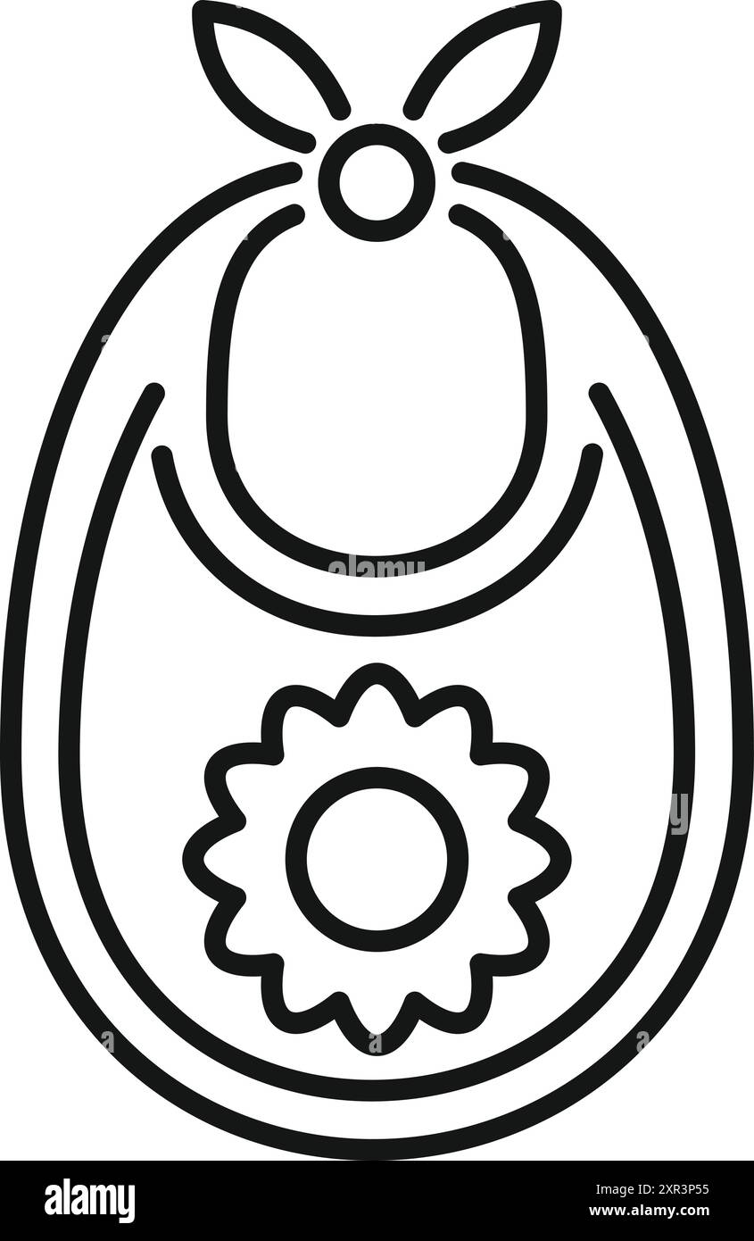 Baby bib with flower icon, outline style, suitable for baby equipment icon Stock Vector Image ...