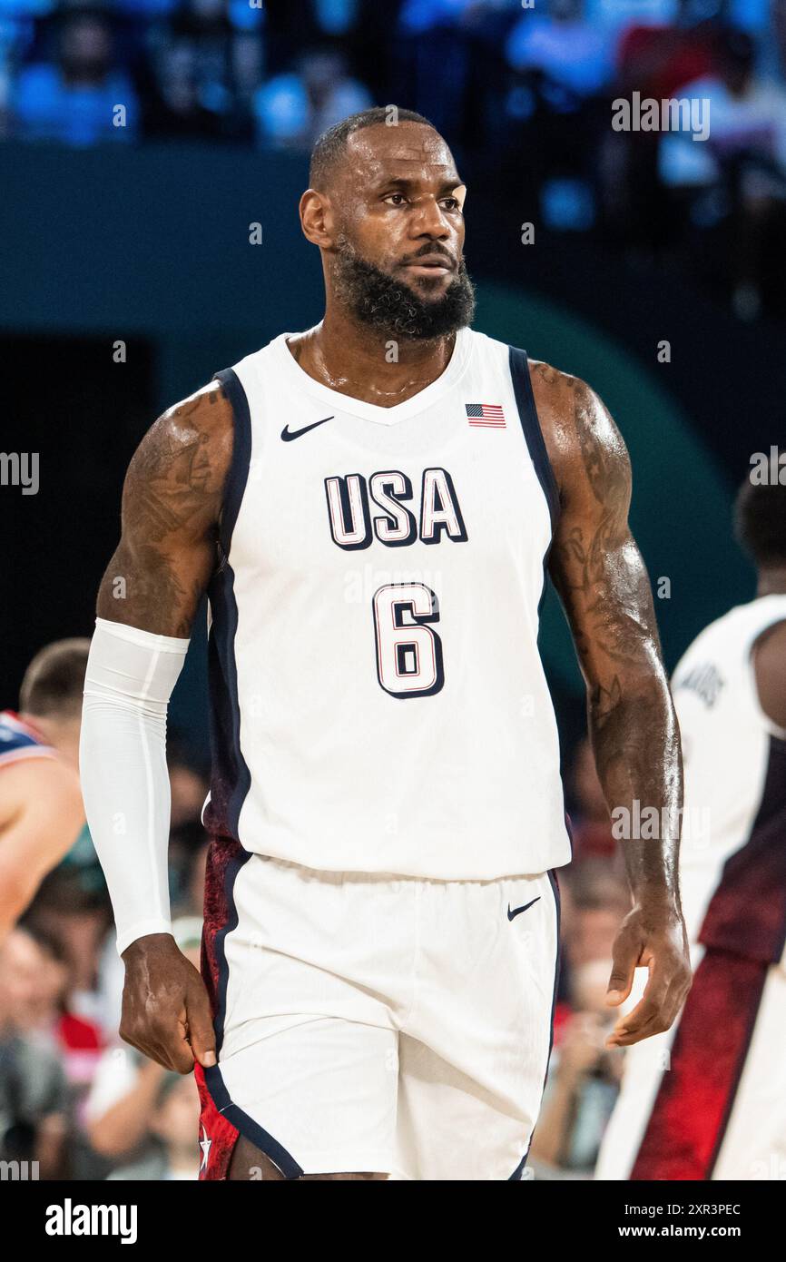 Paris, France. 08th Aug, 2024. LeBron James ( 6 - USA), Basketball, Men ...