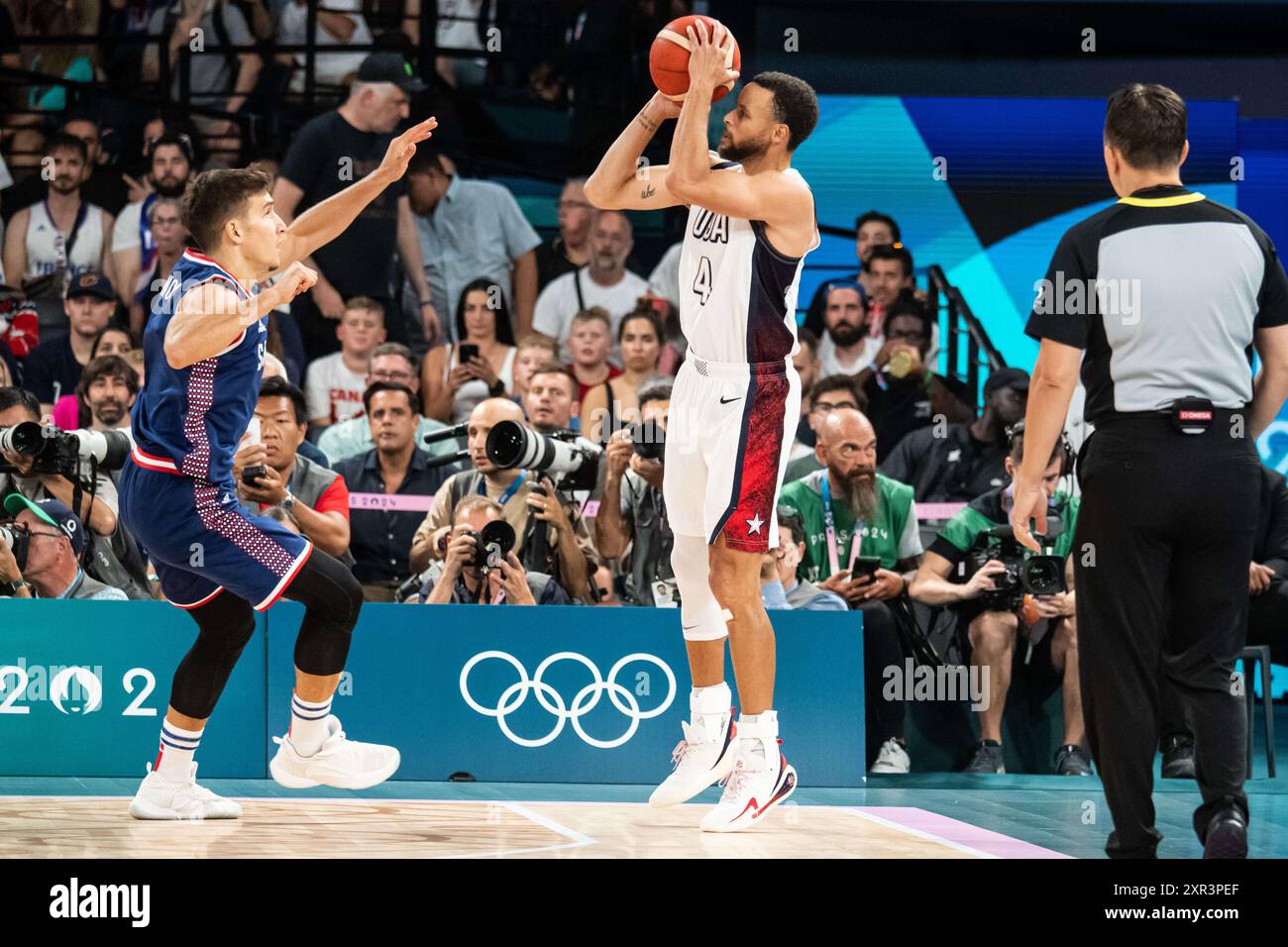 Paris, France. 08th Aug, 2024. Stephen Curry ( 4 - USA), Basketball ...