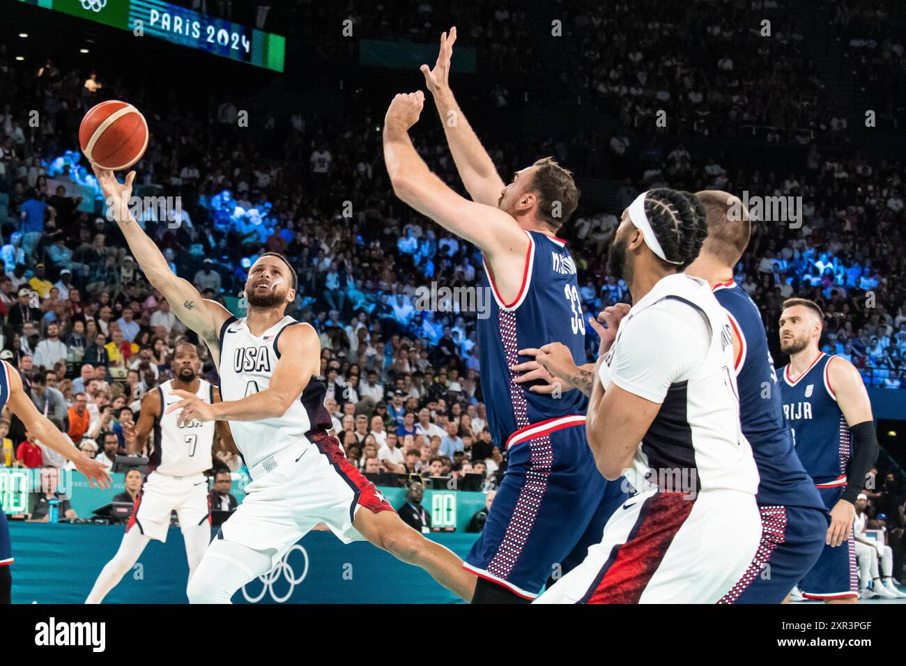 Paris, France. 08th Aug, 2024. Stephen Curry ( 4 - USA), Basketball ...
