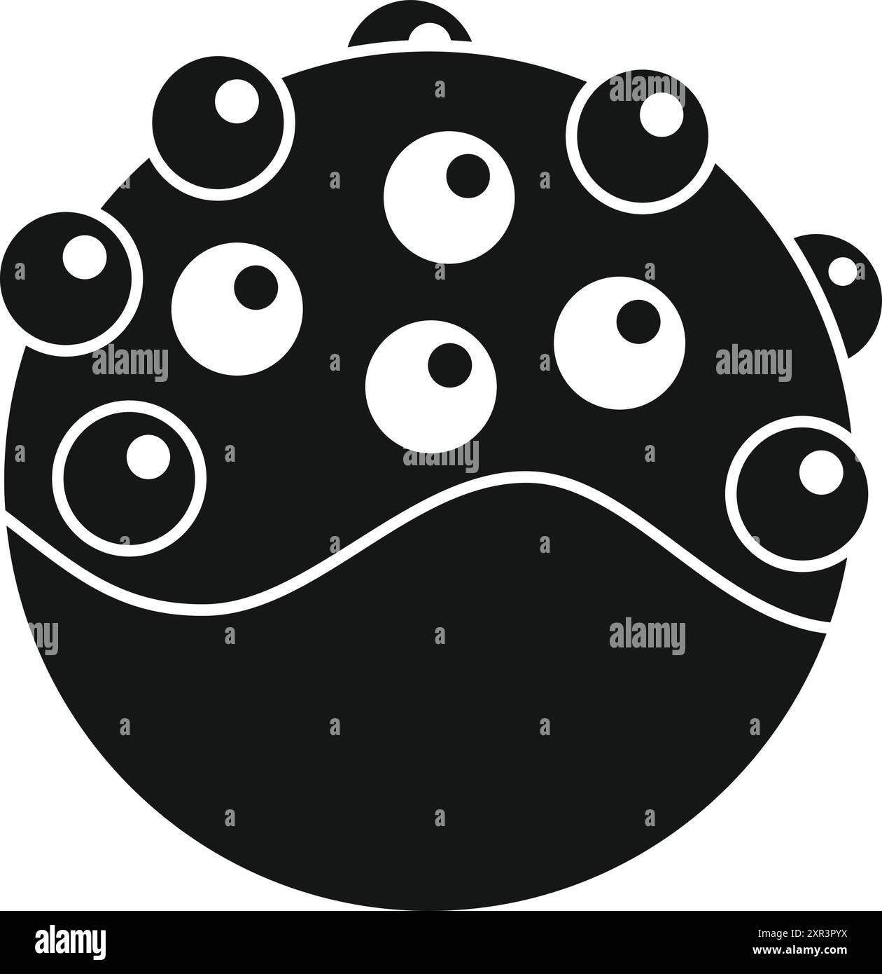 Black and white icon of a virus with many eyes looking at you Stock ...