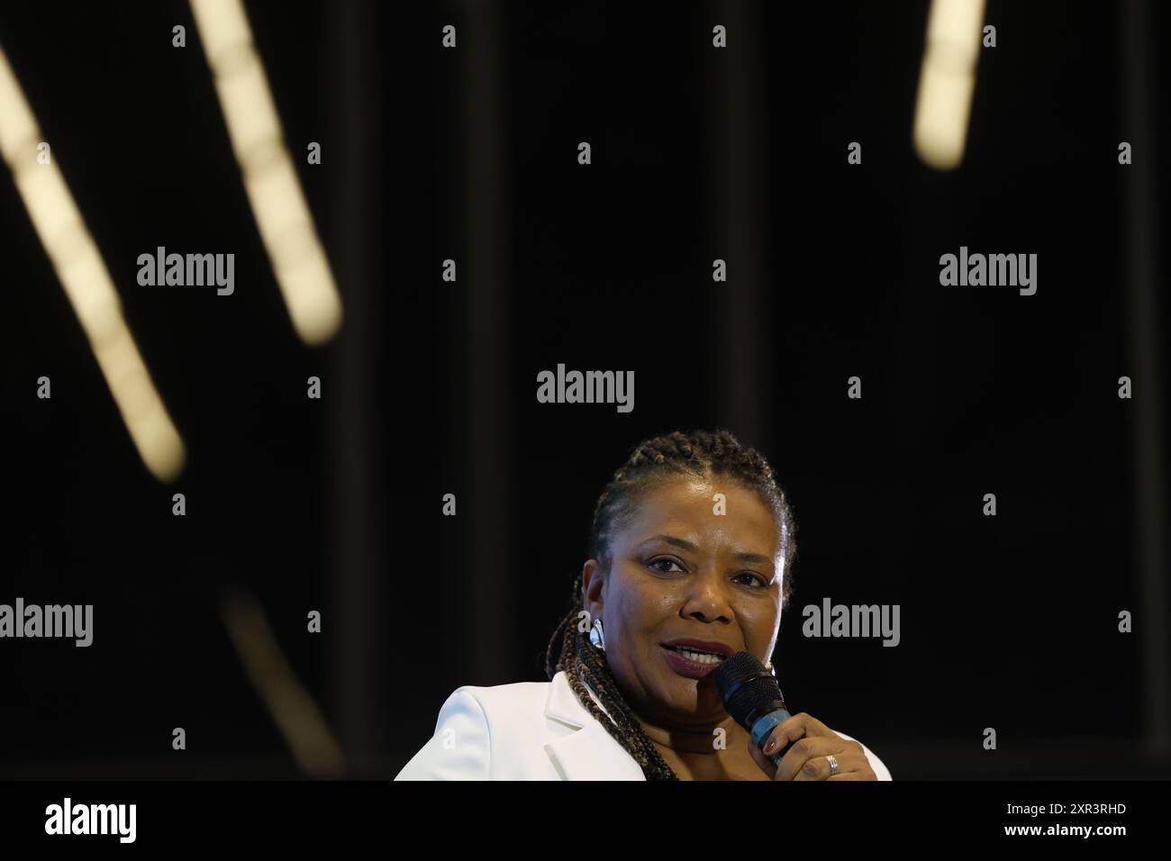 Portrait of Brazilian singer Margareth Menezes, Brazilian Minister of ...
