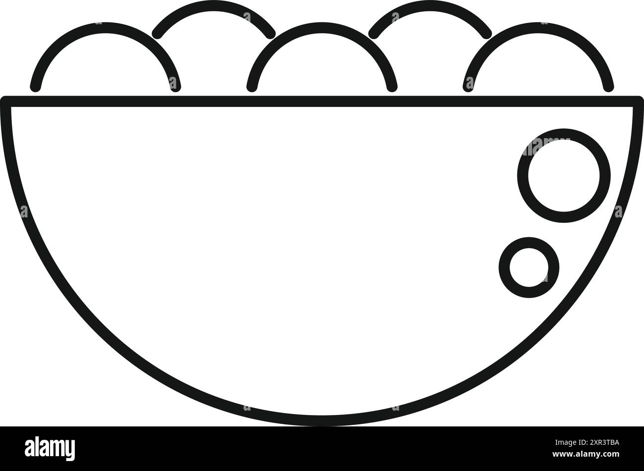 Simple line drawing of food in a modern bowl Stock Vector Image & Art ...