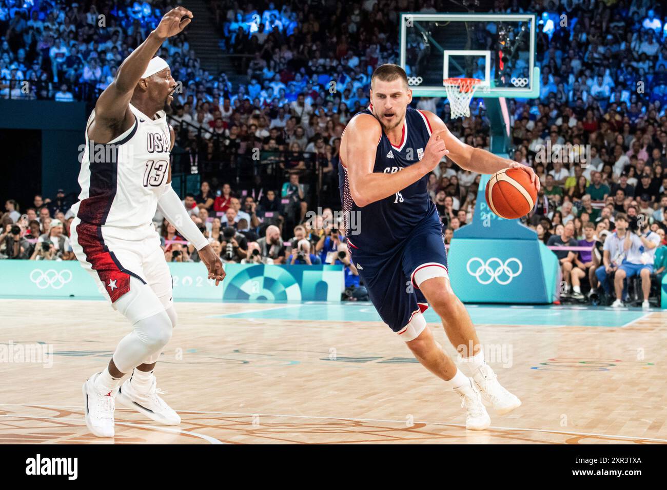 Nikola Jokic ( 15 - Serbia), Basketball, Men's Semifinal between United ...