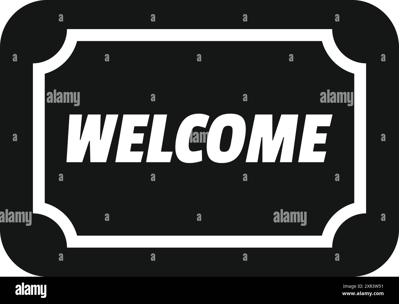 Black and white welcome doormat for greeting guests Stock Vector Image ...