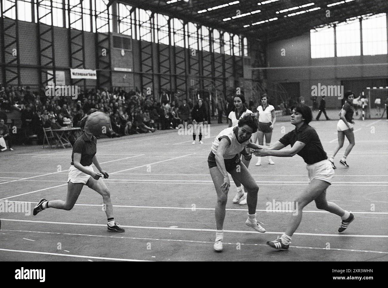 Handball tournament Sports hall, Handball, 01-01-1969 Stock Photo - Alamy