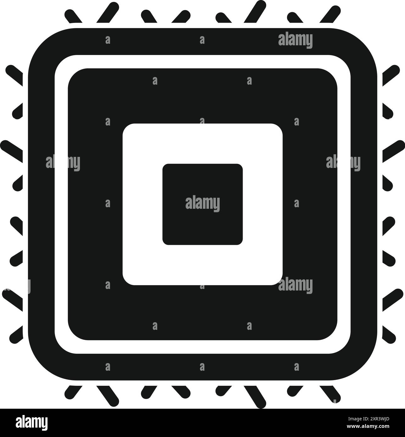 Black square microchip is processing data from the computer system ...