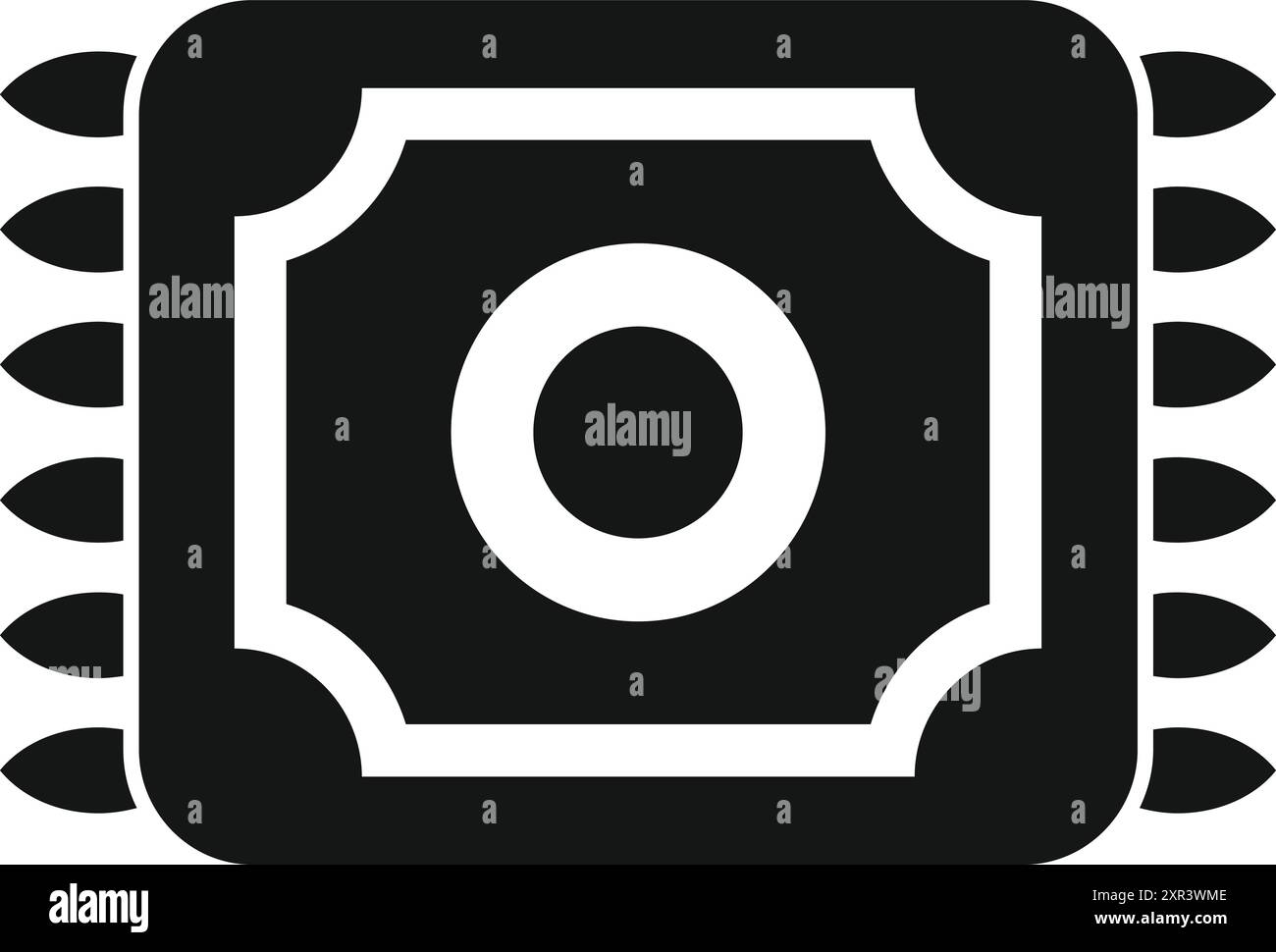 Simple black icon of a prayer rug, a significant element in islamic religious practices Stock ...